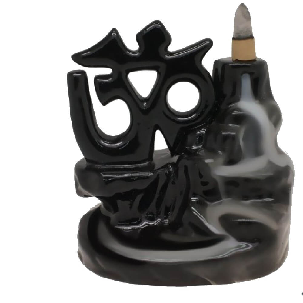 Aromatic cone reverse flow burning device in black "Ohm" - Nommo ethnic ...